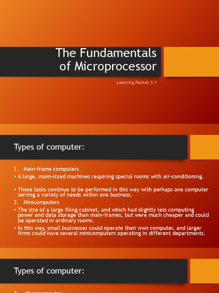 LM03 - Lesson 5 Fundamentals of Microprocessor 2 | PDF | Central Processing Unit | Computing