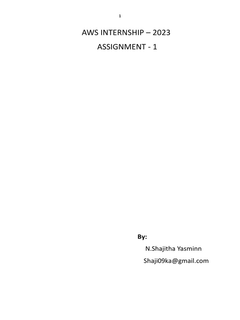 AWS Assignment - 1 | PDF