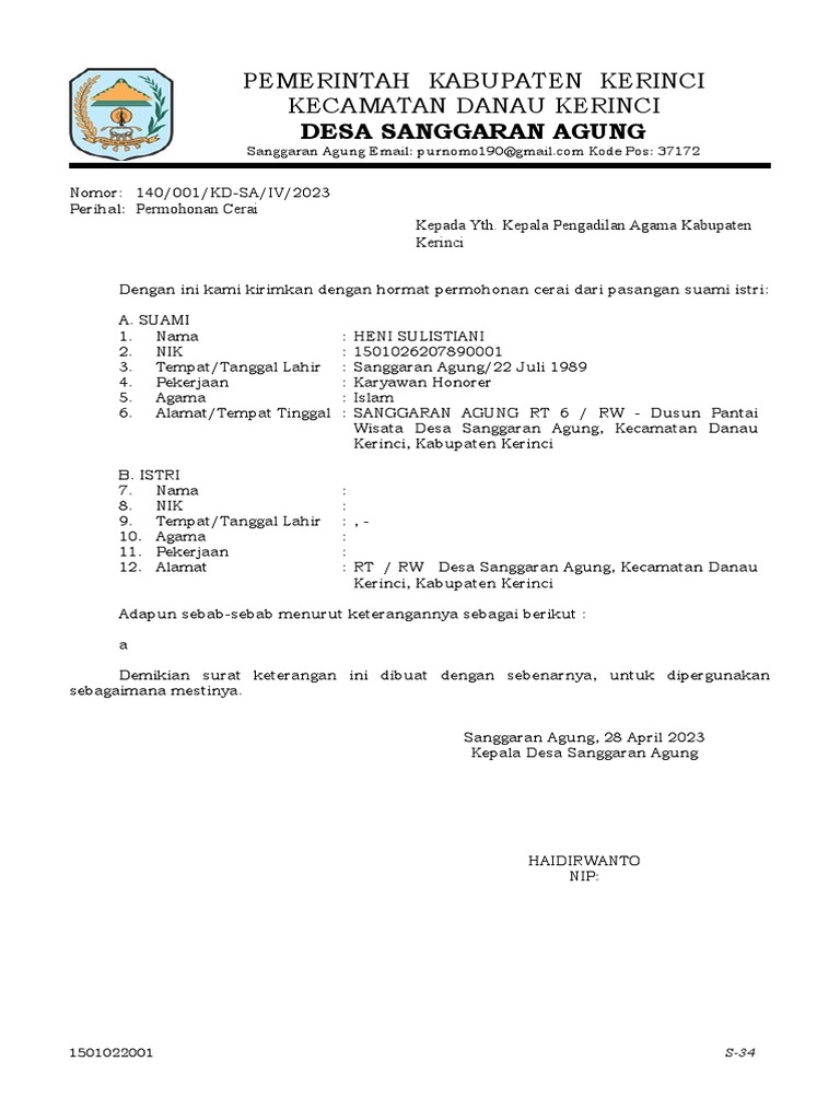 Surat Permohonan Cerai 1501026207890001 2023-04-28 1 | PDF