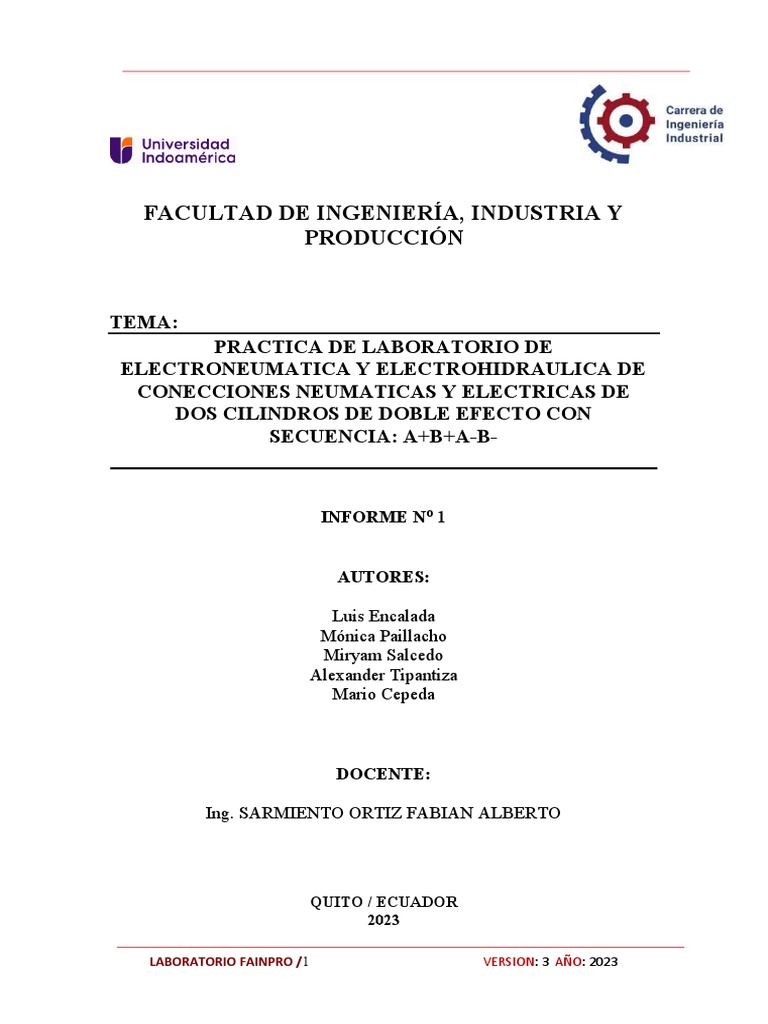 Informe Electroneumatica Final | PDF | Electrónica | Controlador lógico programable