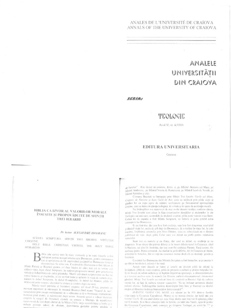 Alexandru Isvoranu - Biblia Ca Izvor Al Valorilor Morale Insusite Si ...