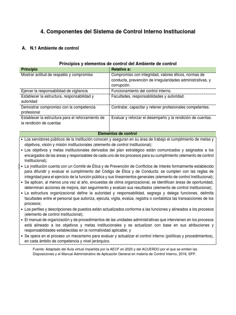 Principios del Ambiente de Control Interno | PDF | Institución ...