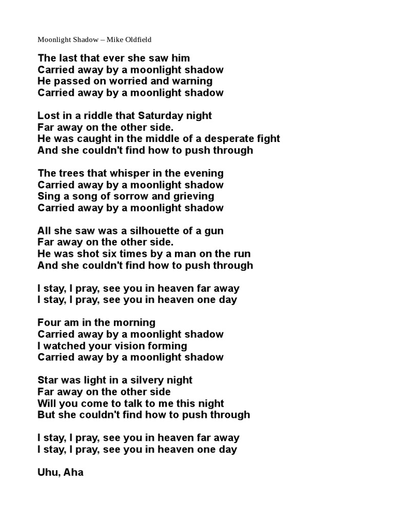 Moonlight Shadow Pdf