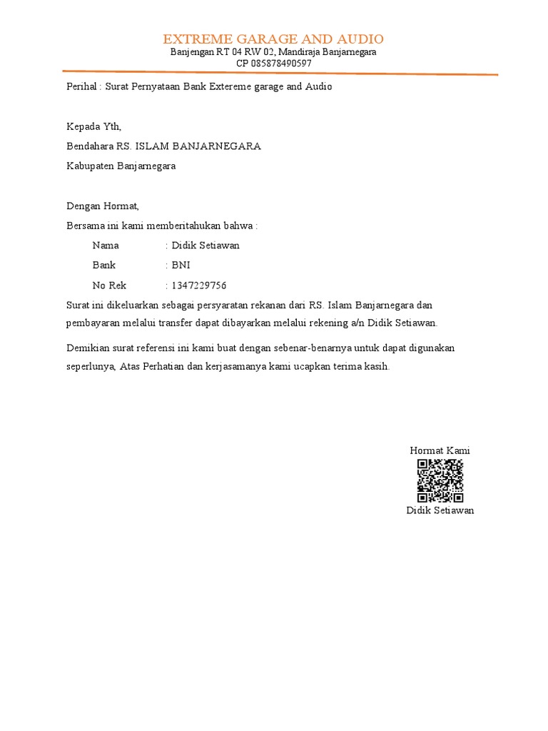 Surat Referensi Bank PDF | PDF