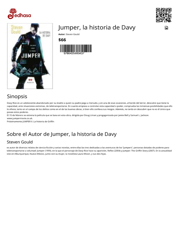 Jumper La Historia de Davy Edhasa | PDF