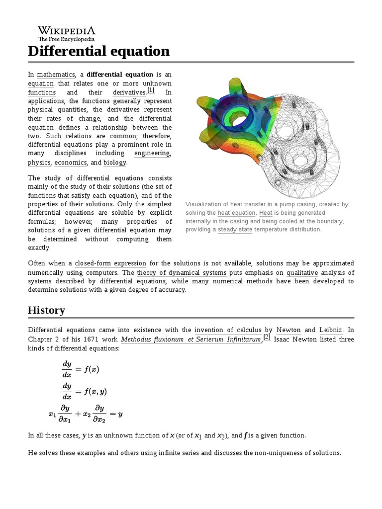 Differential Equation | PDF | Differential Equations | Partial ...
