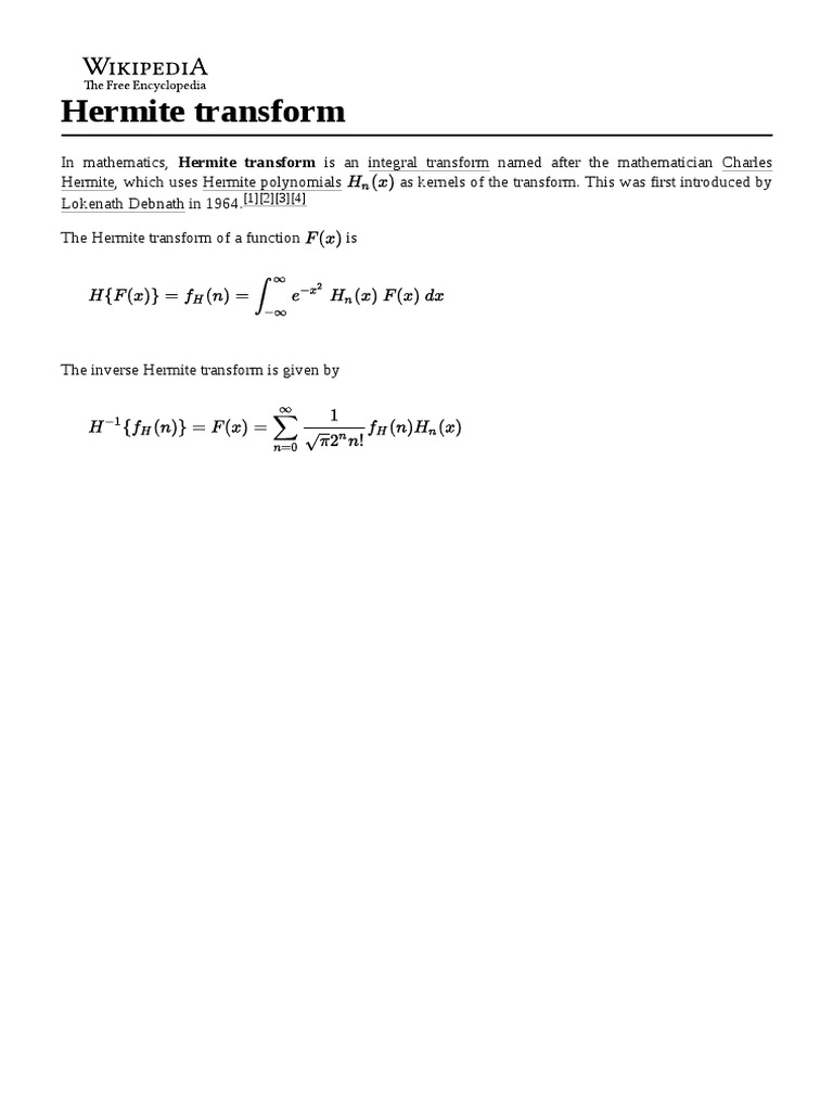 Hermite Transform | PDF