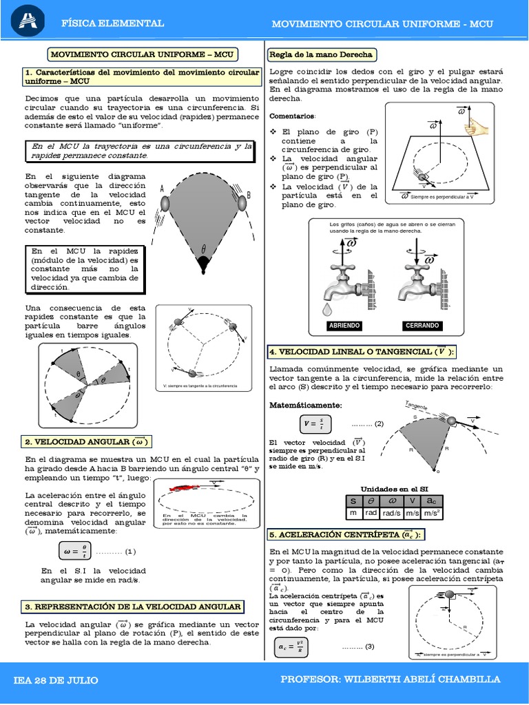 Movimiento Circular Uniforme - Mcu | PDF