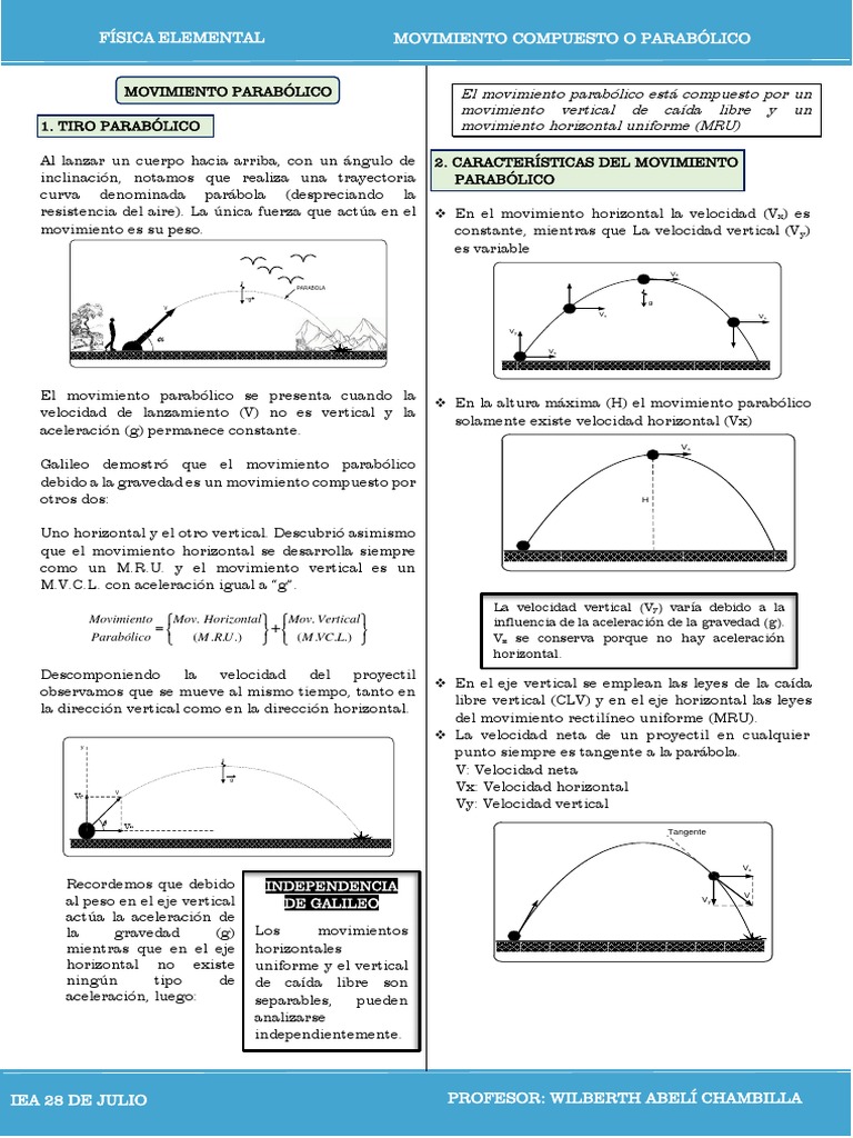 Movimiento Parabólico - Guía Teórica y Práctica para El Estuciante ...