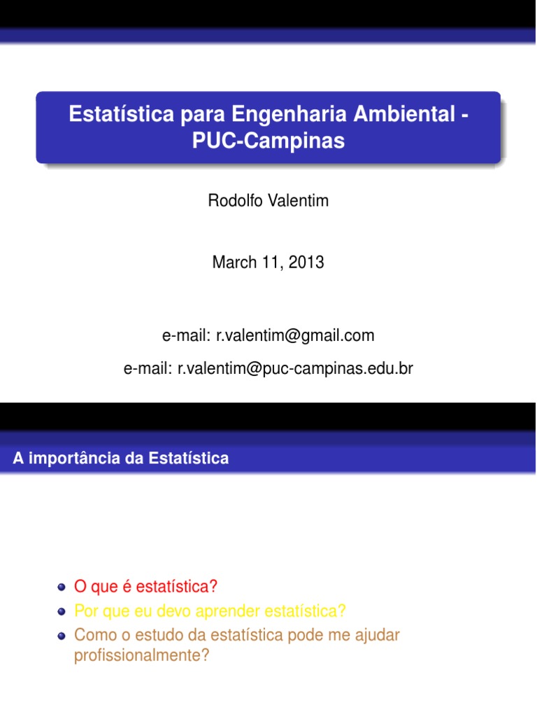 Estatistica Aula 1 | PDF