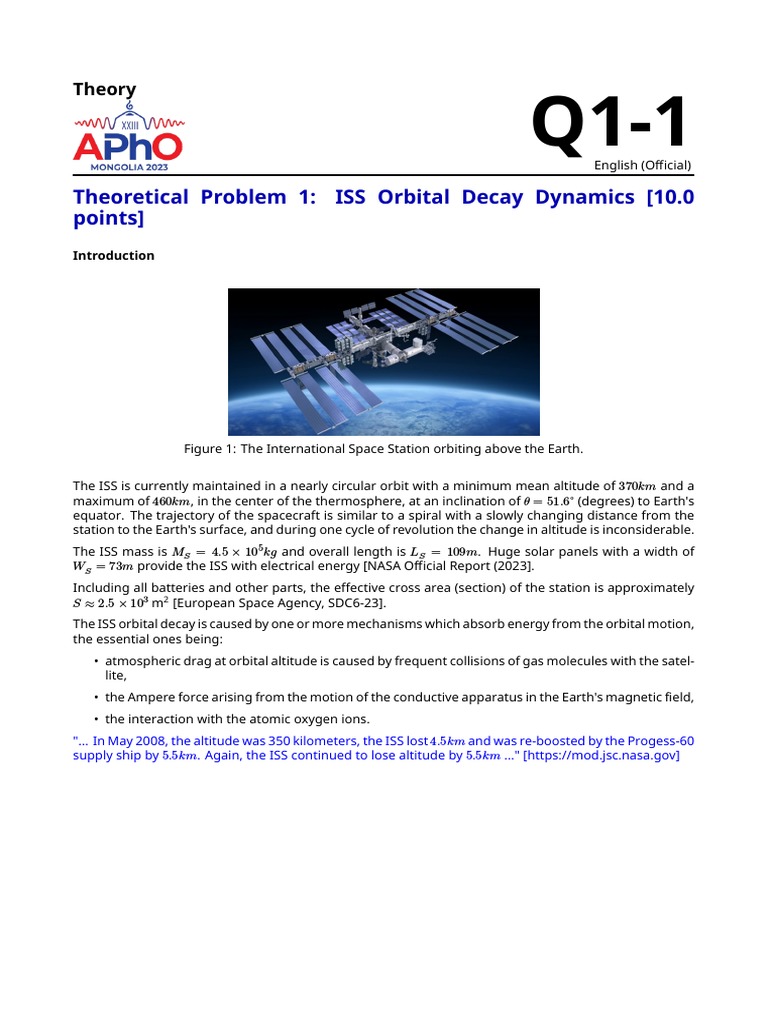 TQ1 - Iss Orbital Decay Dynamics | PDF