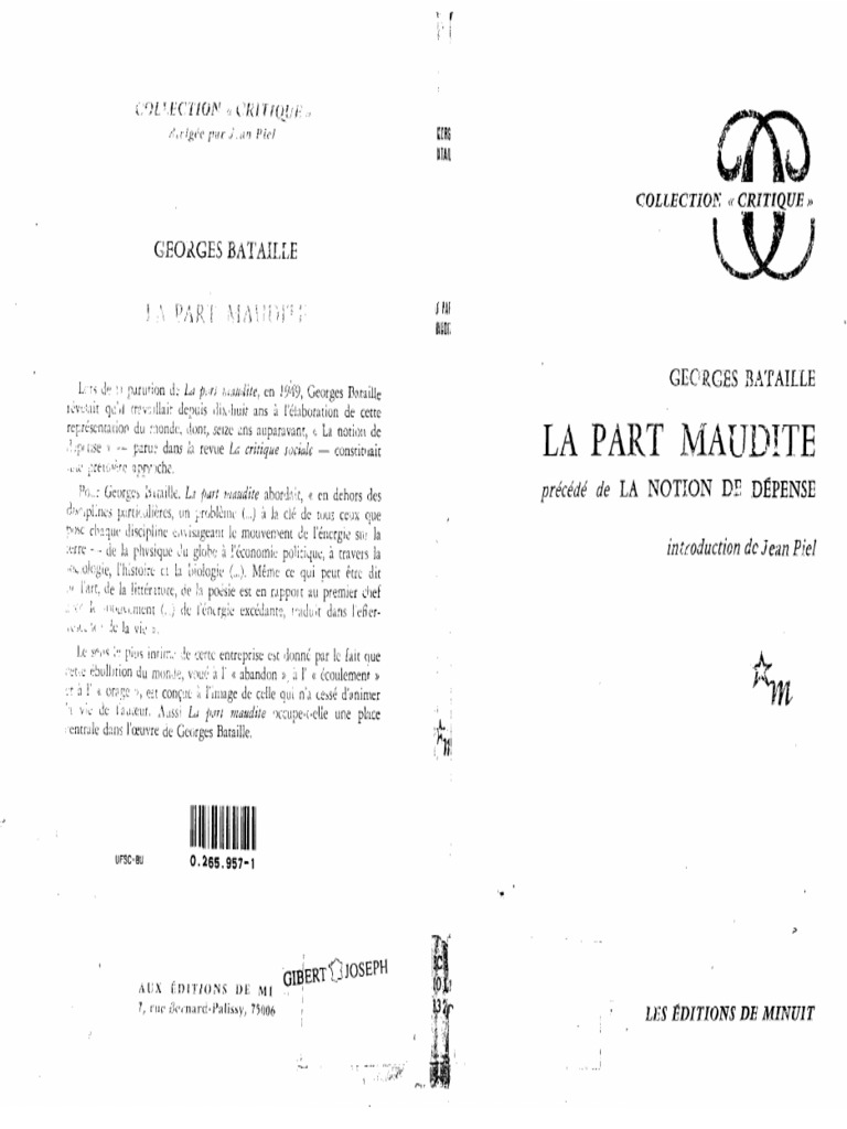 G. Bataille - La Part Maudite | PDF