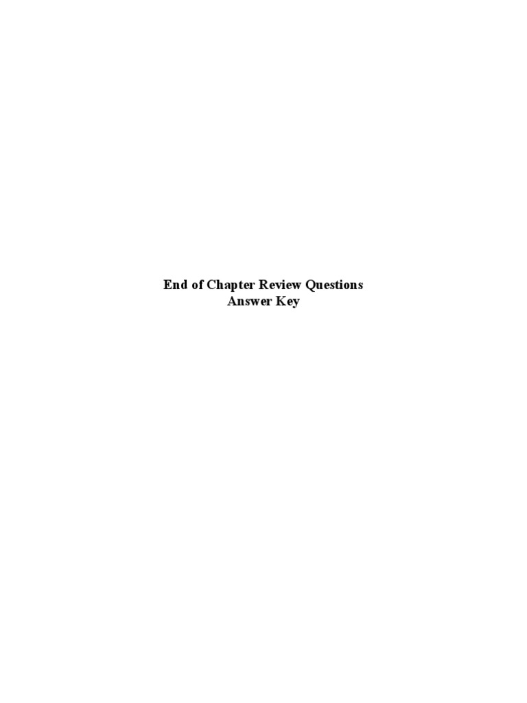 Textbook Answer Key | PDF