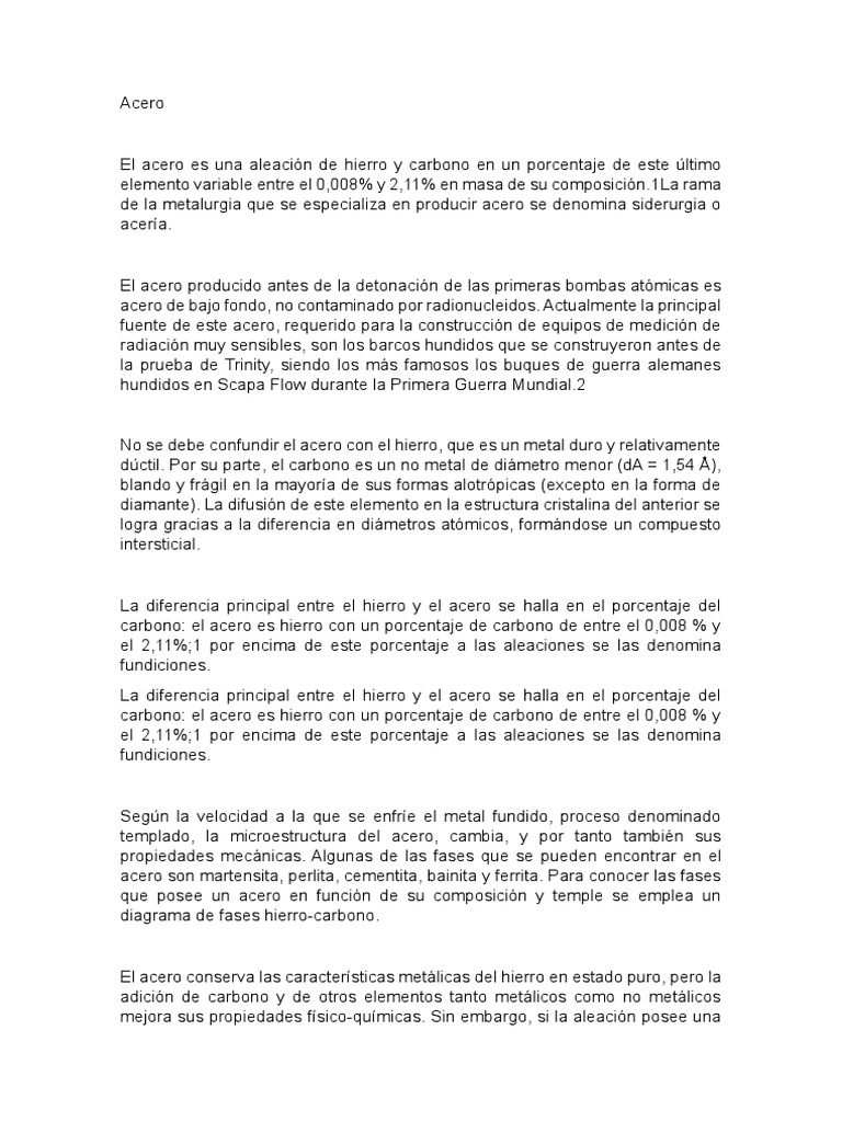 El Acero | PDF | Acero | Acero inoxidable