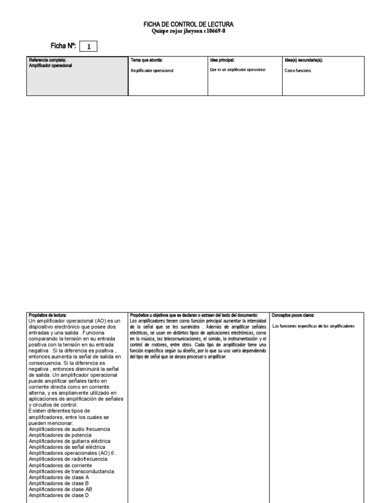 FICHA DE CONTROL DE quispe rojas jheyson | PDF