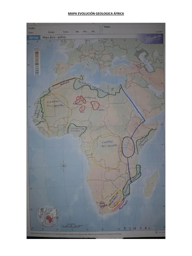 Mapa Evolución Geológica de Africa | PDF