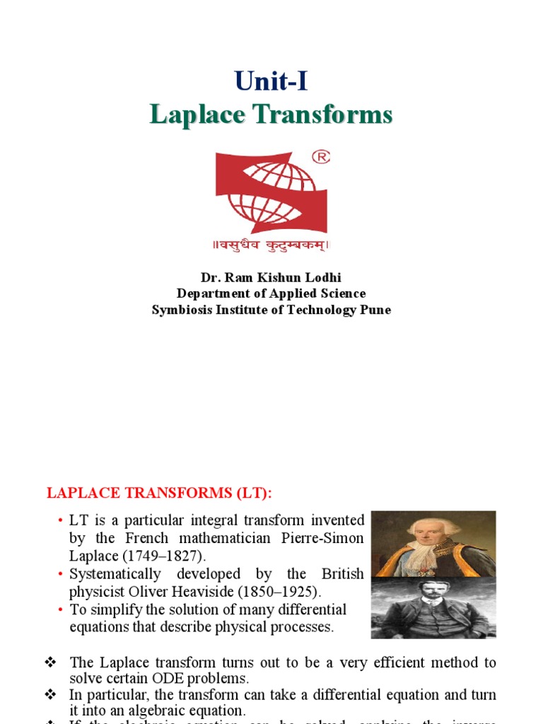 Unit I - Part 1 | PDF | Laplace Transform | Electronic Filter