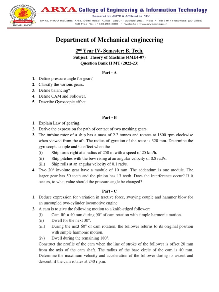 Tom Ii MT QB - 2022-23 | PDF Tom Ii MT QB - 2022-23 | PDF