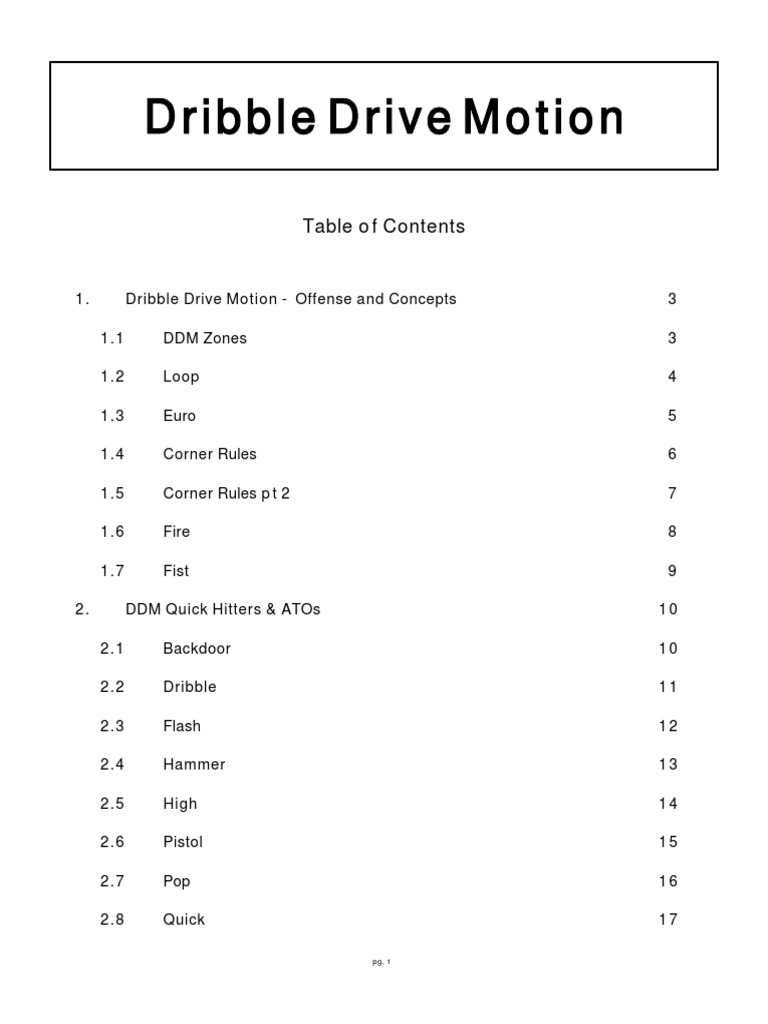 Dribble Drive Motion Offense Guide | PDF | Sports Rules And Regulations ...