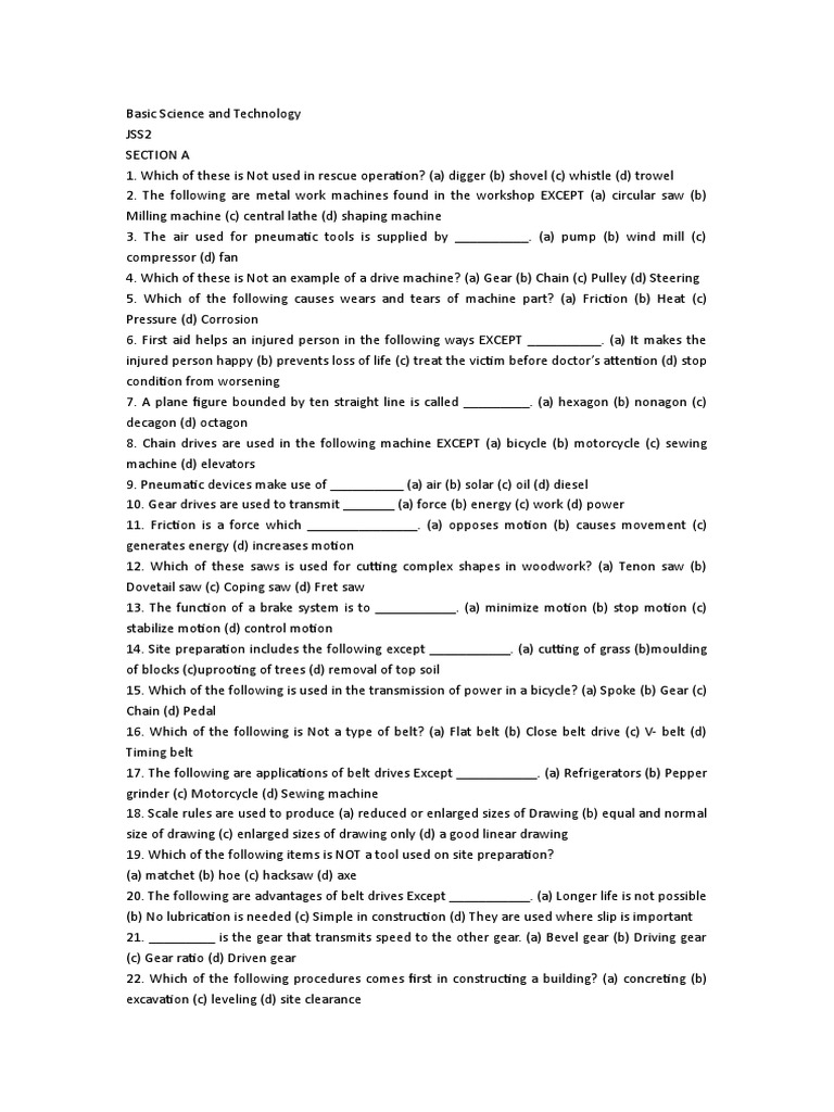 Basic Technology Jss 2 | PDF