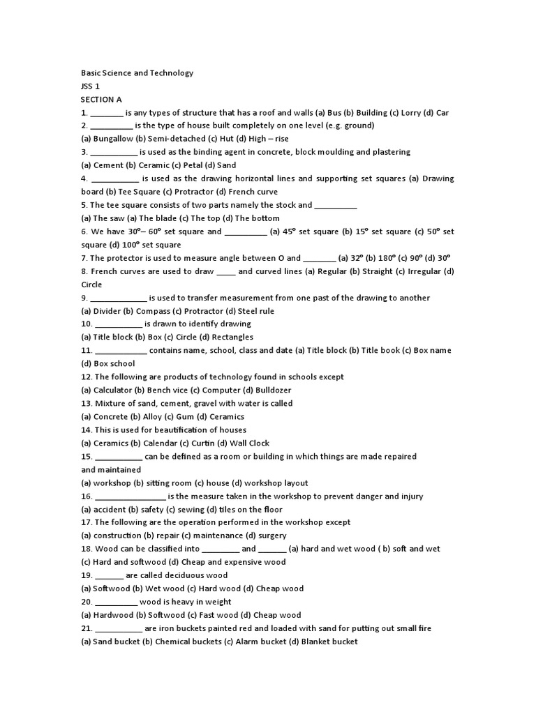 Basic Technology Jss1 | PDF