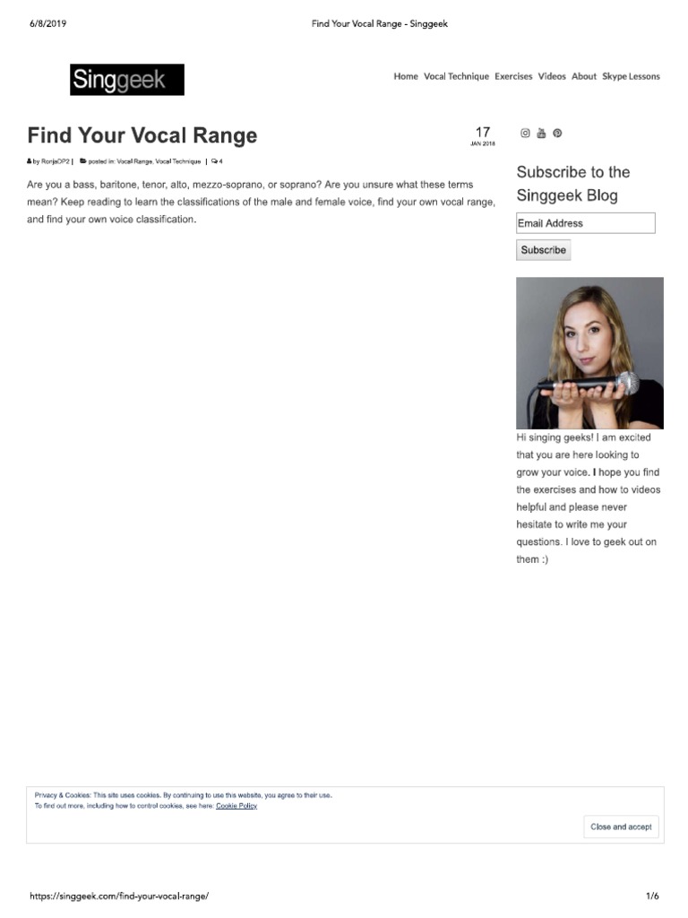 Find Your Vocal Range - Singgeek | PDF