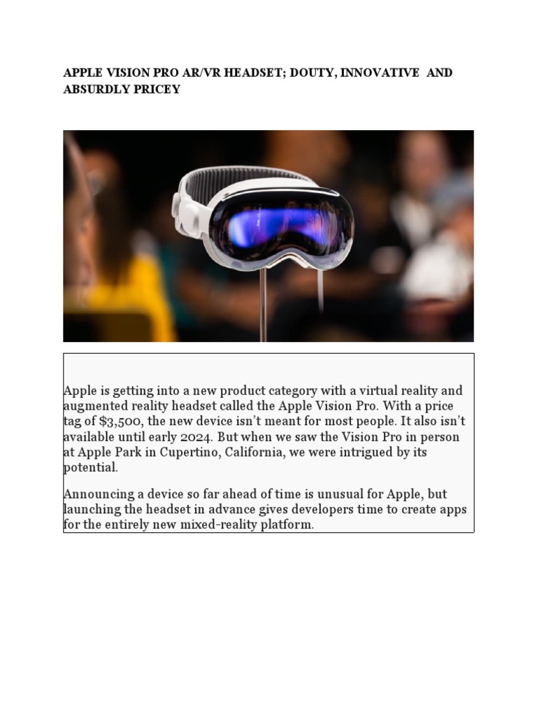 Apple Vision Pro Ar | PDF