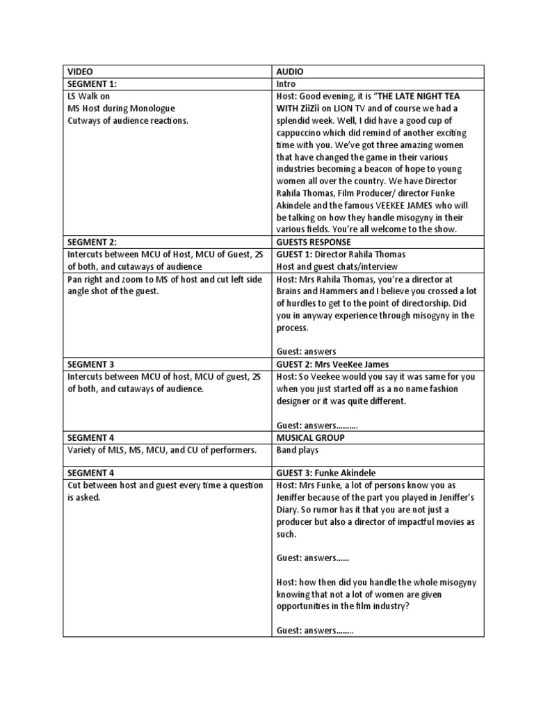 Amarachi's TV Script | PDF