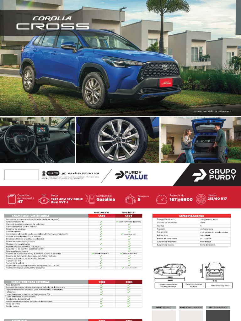 Ficha Técnica - Ficha Técnica Corolla Cross (Gasolina) | PDF