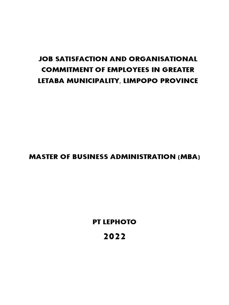 LEPHOTO PT Final Mini-Dissertation HARD COPY 13 SEPT 2022 | PDF | Job ...
