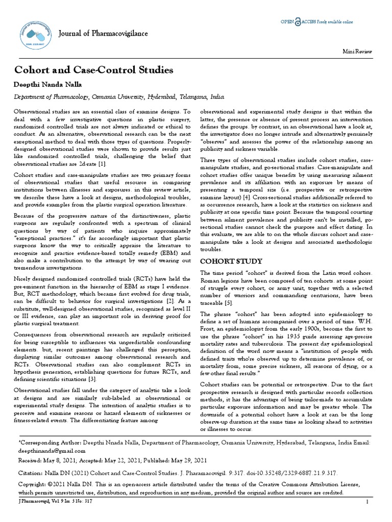 Cohort and Casecontrol Studies | Download Free PDF | Cohort Study | Randomized Controlled Trial