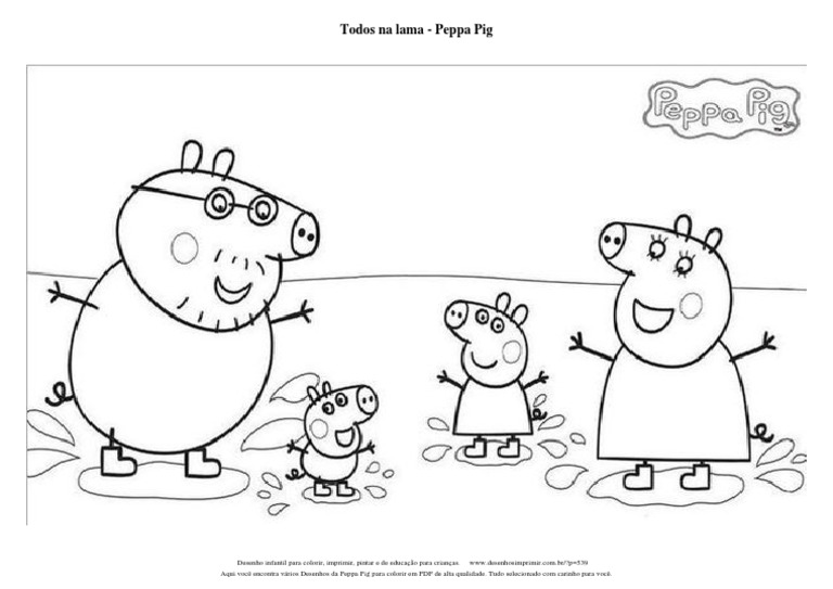 Desenhos Da Peppa Pig para Colorir Todos Na Lama | PDF