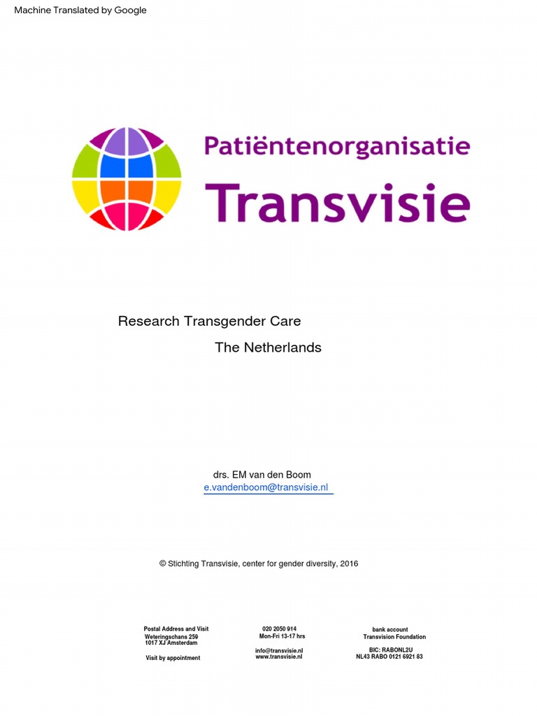 Transgender Care Research in Netherlands | PDF | Transsexual | Transgender