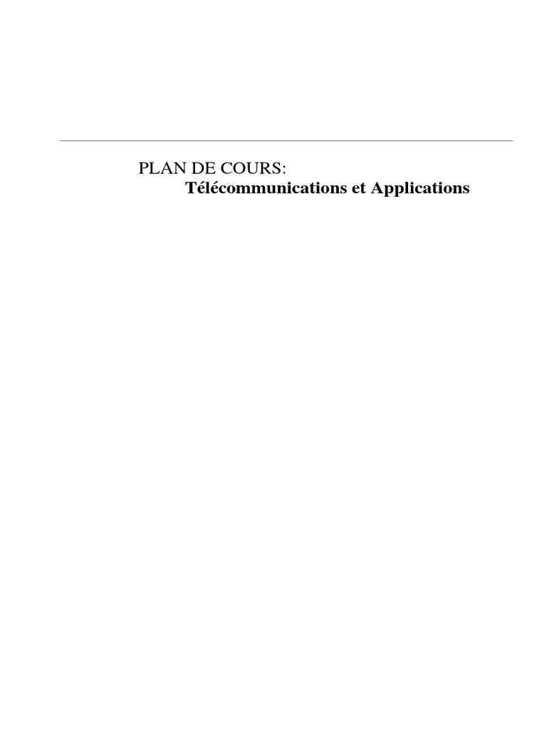 Plan de cours 1 | PDF
