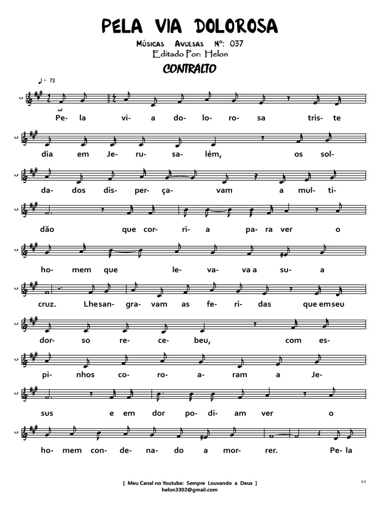 Avulsos Com Partitura Separado 037b Av C Pela Via Dolorosa Contralto | PDF