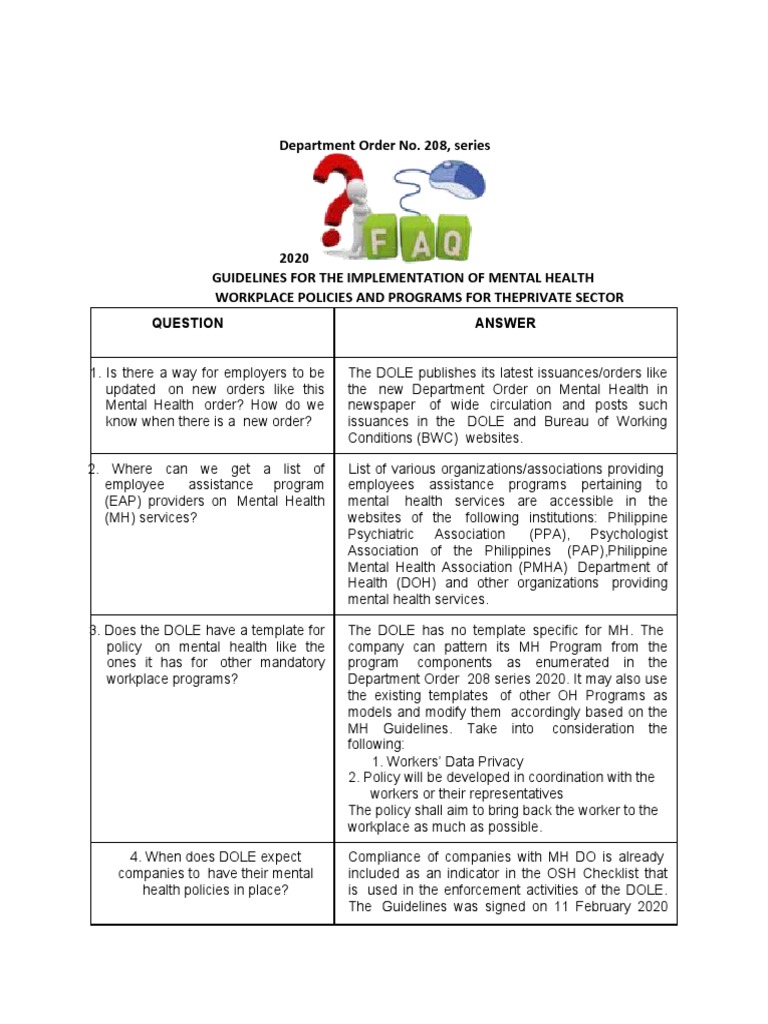 Dole Mental Health | PDF