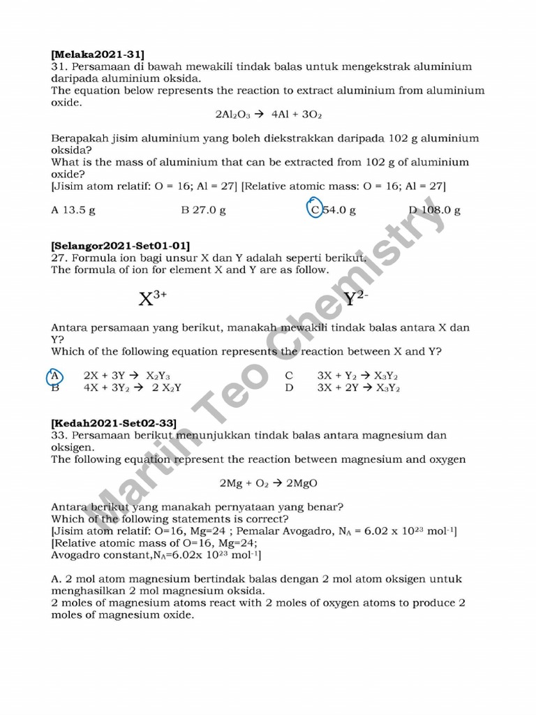 Form 4 Chemistry Chapter 3 Lesson 10 | PDF