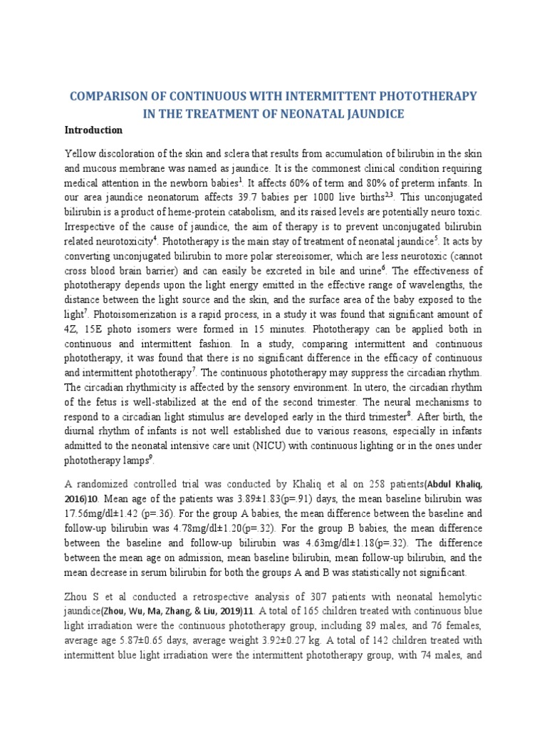 Neonatal Jaundice: Phototherapy Comparison | PDF | Medical Specialties ...