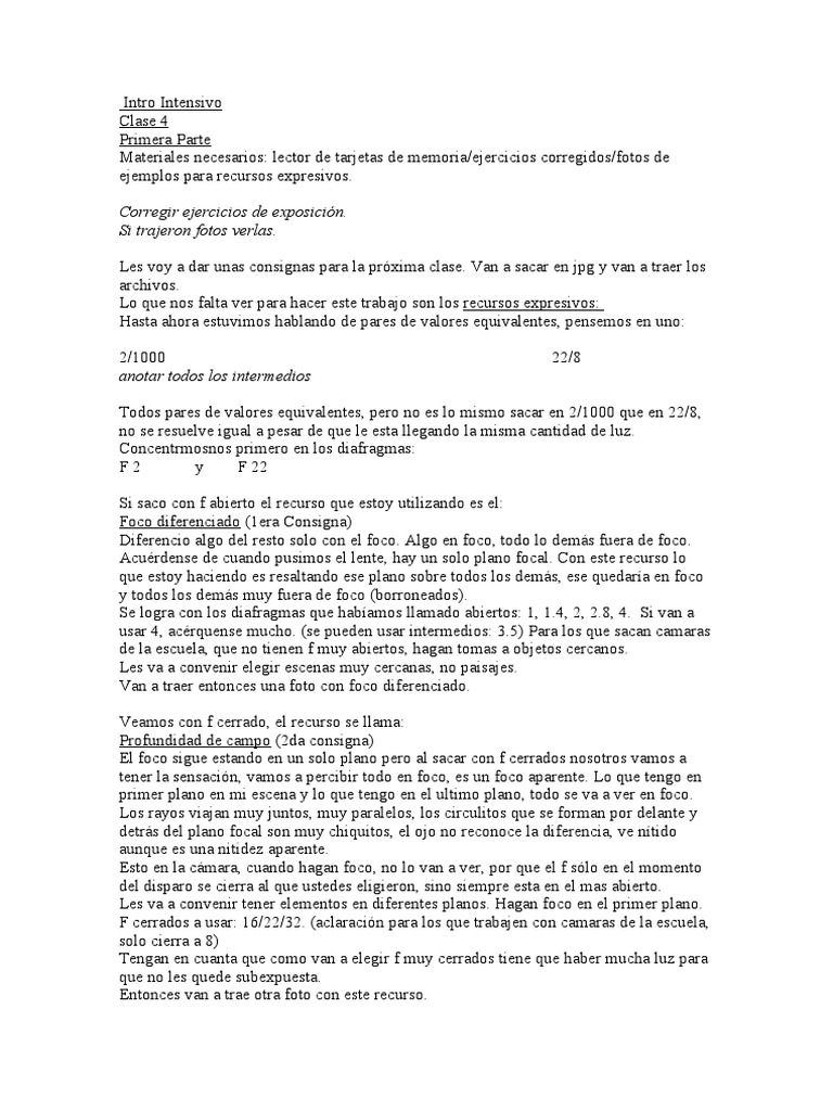 Clase 4 Intensivo Fotografia | PDF