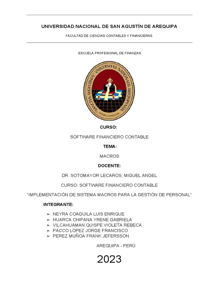 Tif SFC | PDF | Microsoft Excel | Macro (informática)