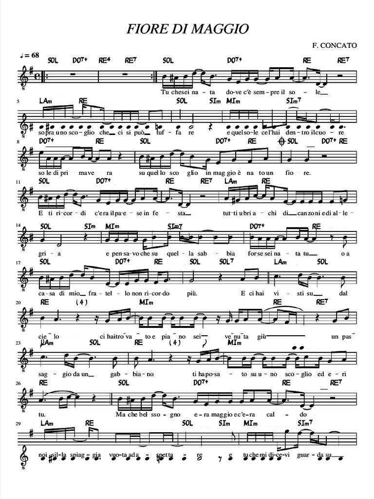 Fabio Concato Fiore Di Maggio PDF | PDF