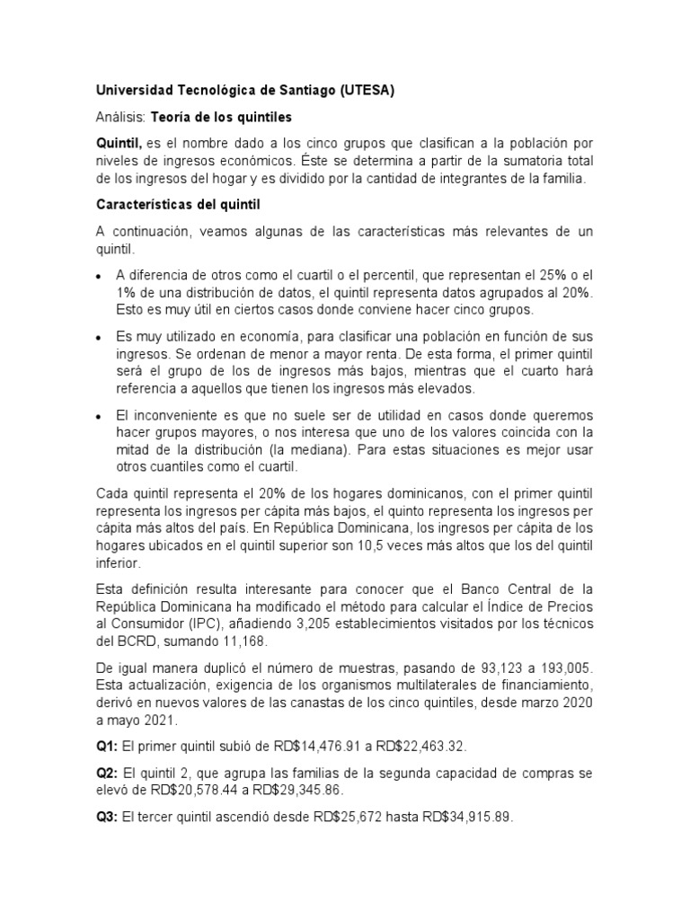 Quintiles Analisis | PDF | Finanzas y dinero | Ciencias sociales