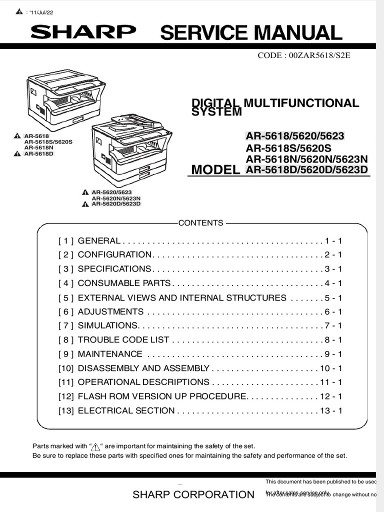Vdocuments - MX - Sharp Ar 5623 Service Manual | PDF | Technology ...