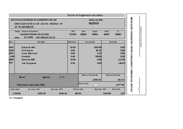 Modelo Contracheque 2022 1 | PDF | Trabalho | Relações de trabalho