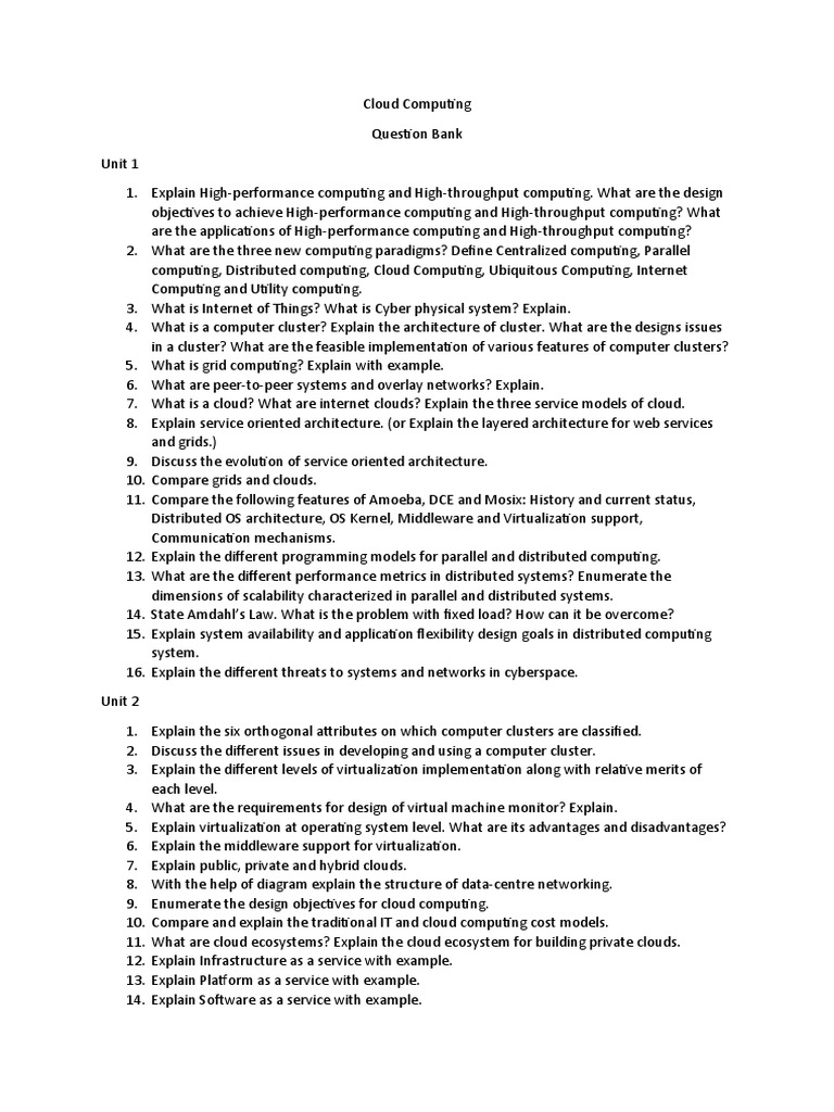 Cloud Computing QB | PDF | Cloud Computing | Virtualization