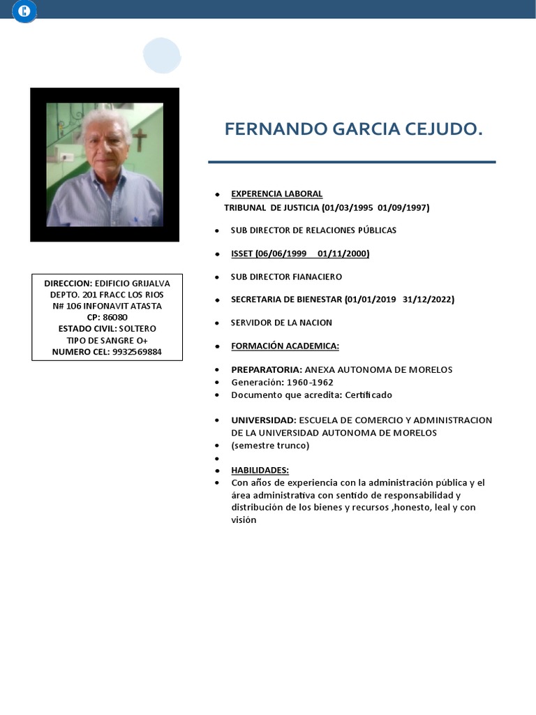 CV Fernando Garcia Cejudo 2023 | PDF