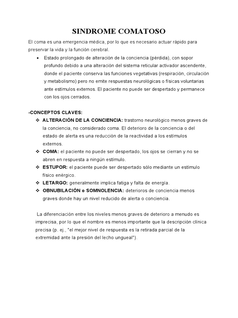 Sindrome Comatoso | PDF | Ciencia y matemáticas