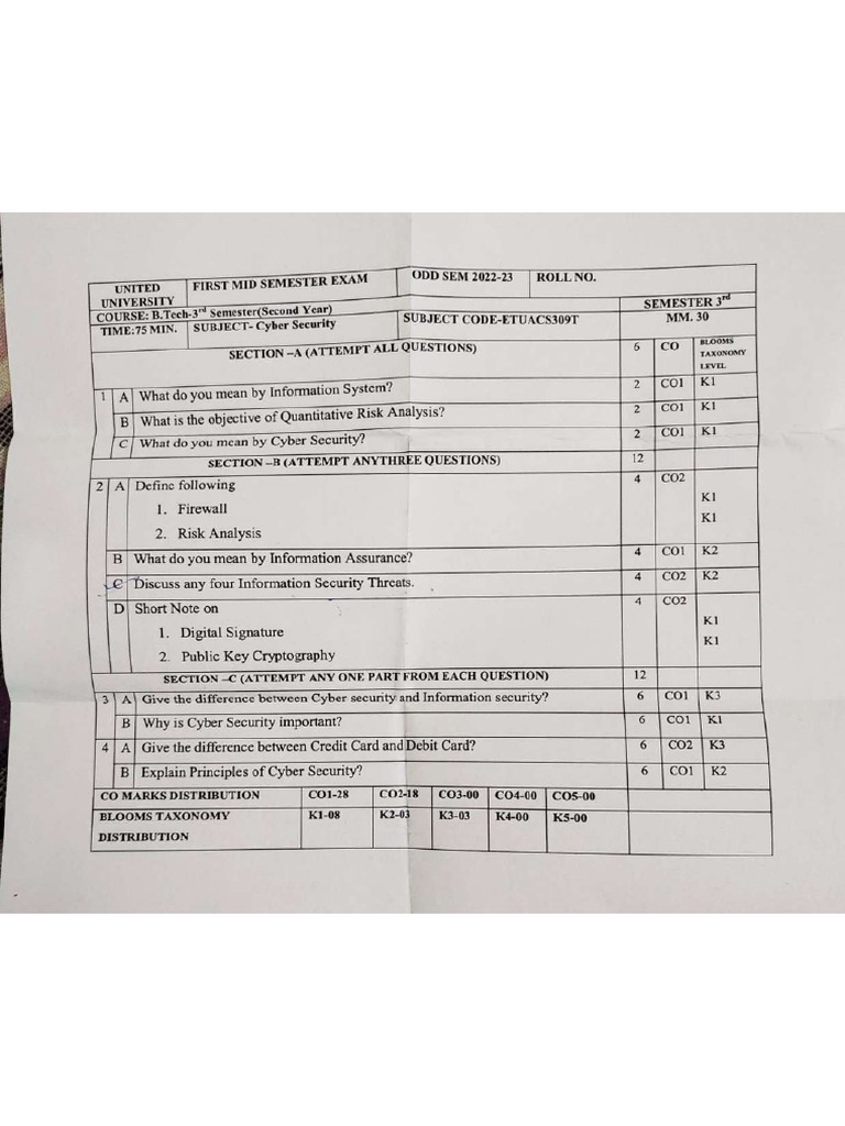 Mid Sem 1 Question Paper + | PDF Mid Sem 1 Question Paper + | PDF