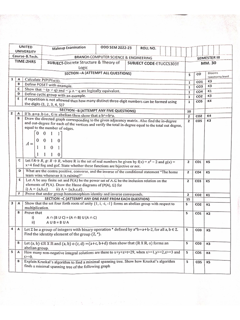 MAKEUP EXAM QUESTION PAPERS | PDF