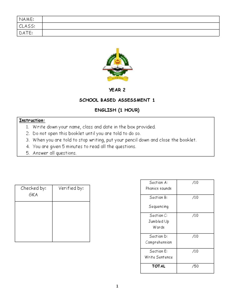 Year 2 English Assessment Guide | PDF | Foods | Cuisine